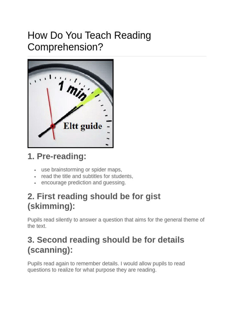 How Do You Teach Reading Comprehension | PDF | Reading Comprehension | Cognitive Science