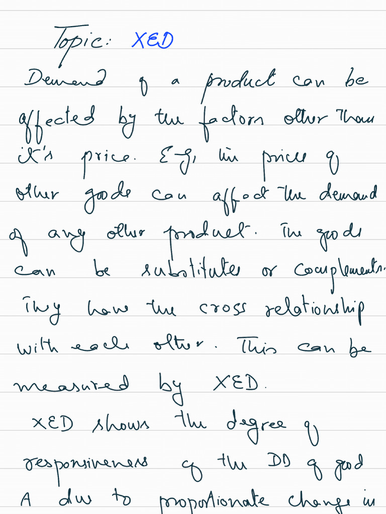 Cross Elasticity of Demand (Xed) - 230316 - 174820 | PDF