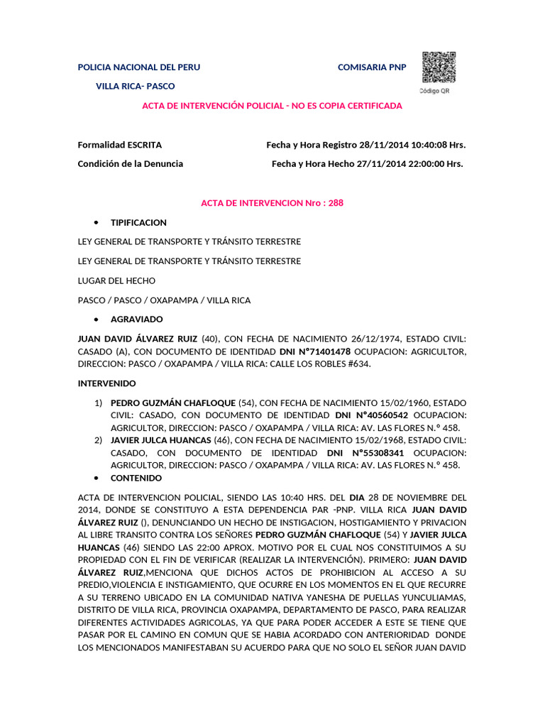 Policia Nacional Del Perucomisaria PNP | PDF | Documento de identidad | Gobierno