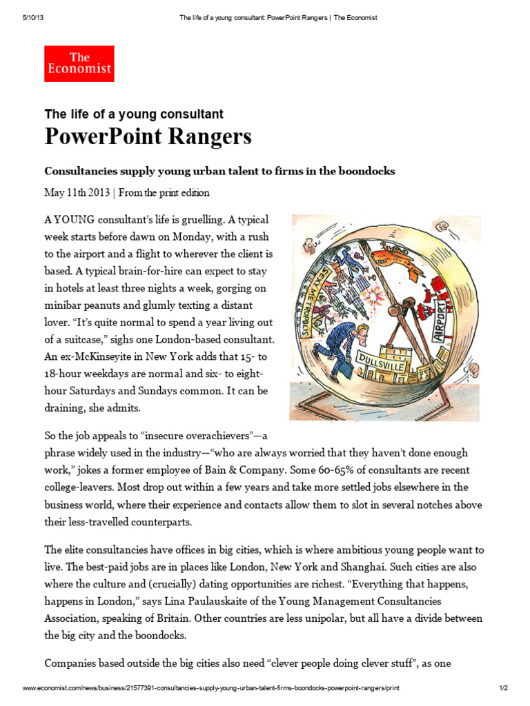 The Life of A Young Consultant - PowerPoint Rangers - The Economist | PDF