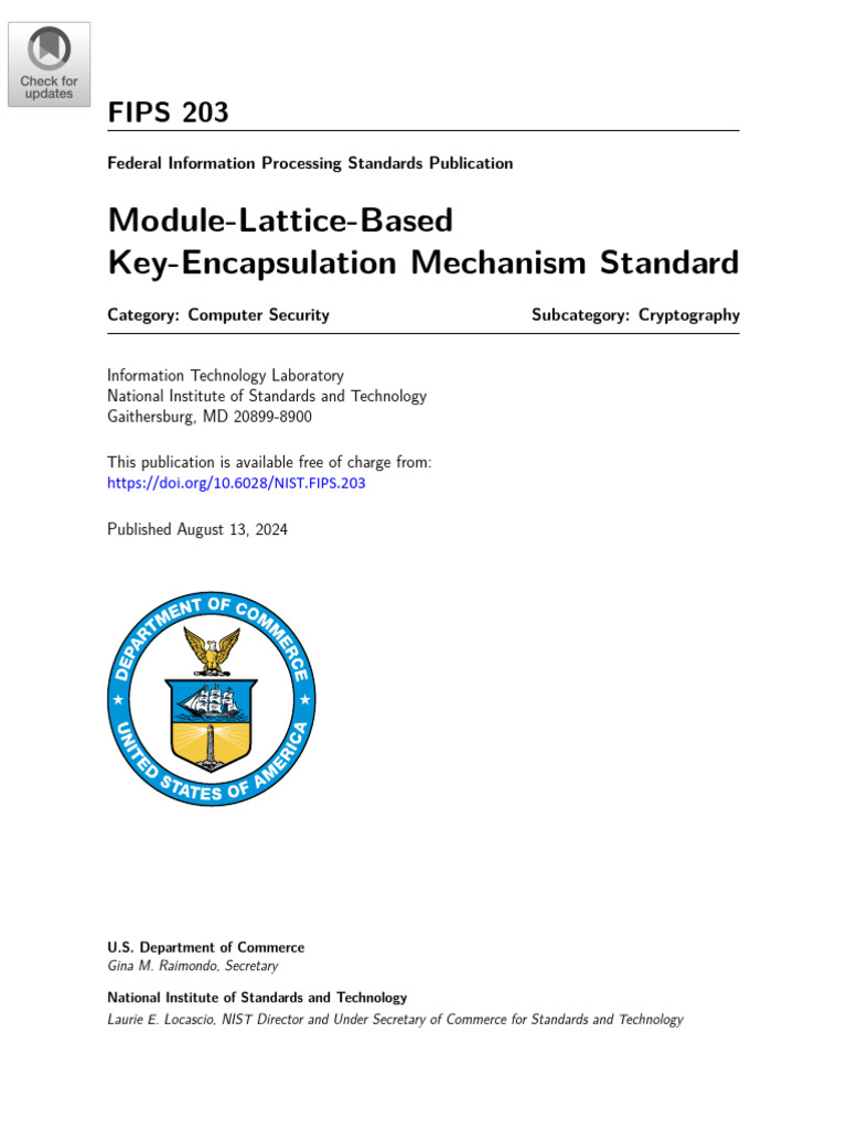 Nist Fips 203 | PDF | Cryptography | Key (Cryptography)