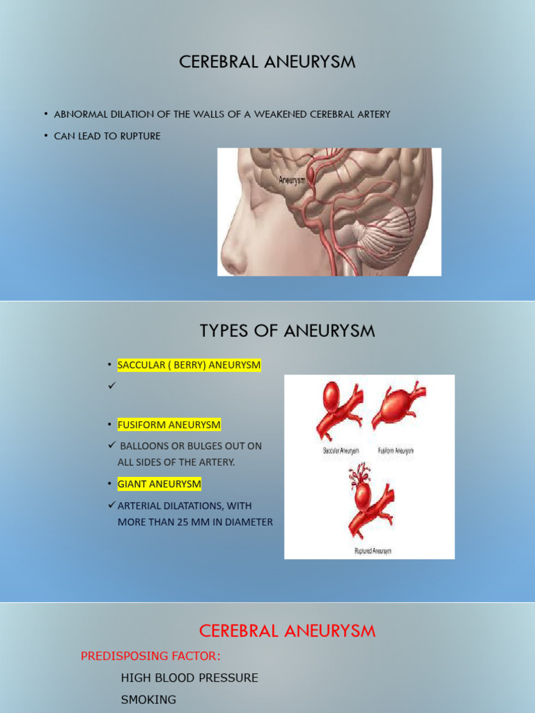 Cerebral Aneurysm Headaches | PDF | Headache | Migraine