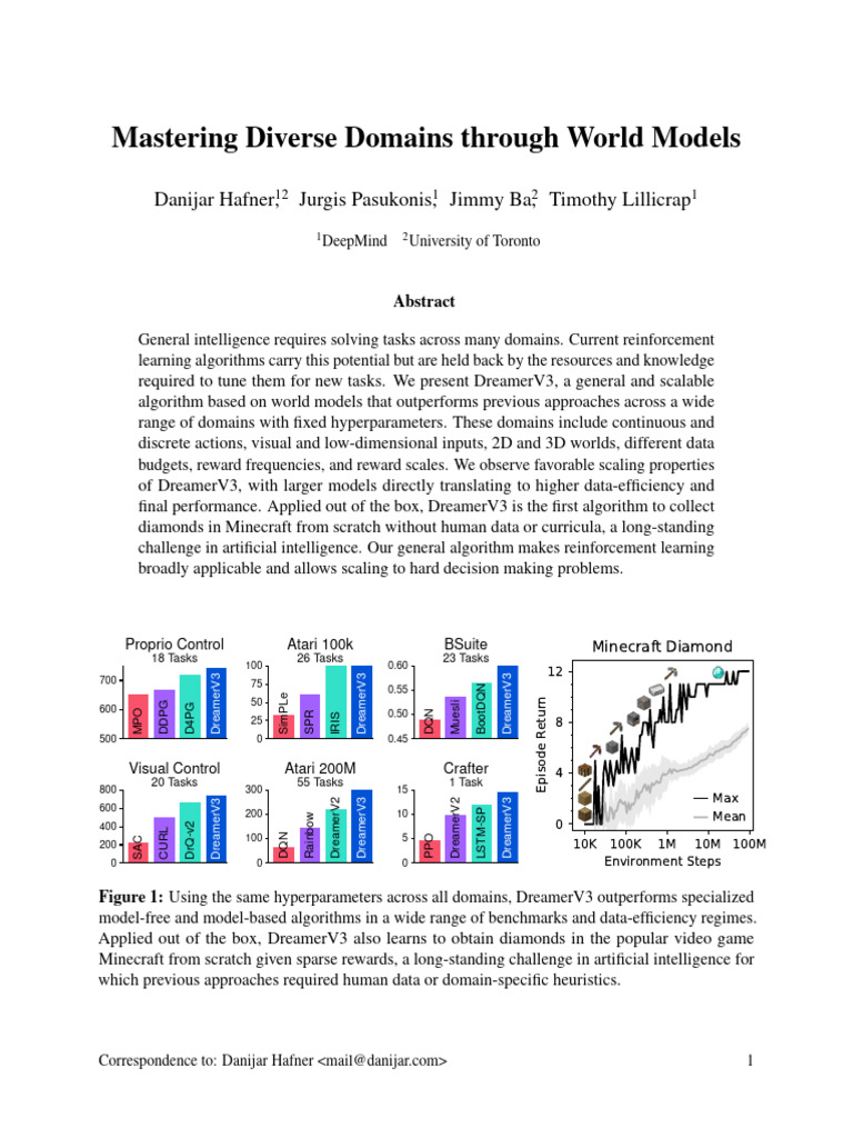 Mastering Diverse Domains Through World Models | PDF | Artificial ...