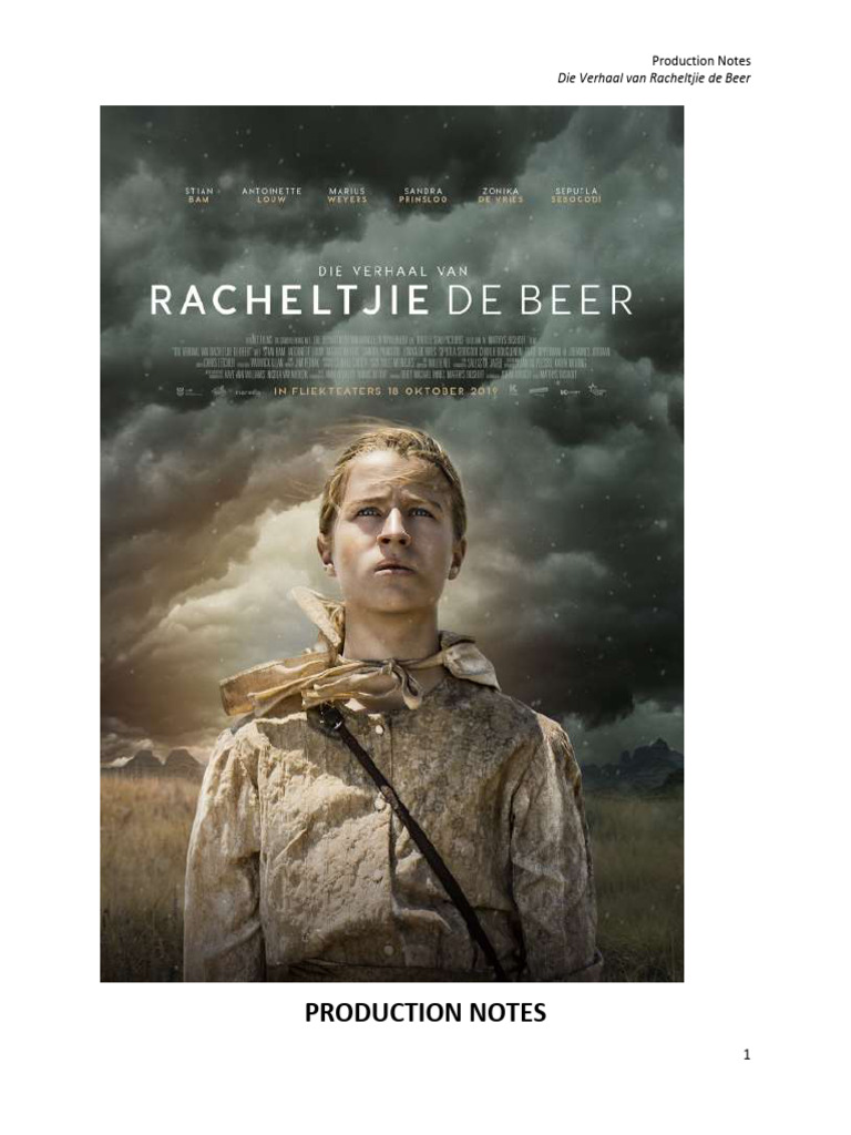 Racheltjie de Beer Film Production Notes | PDF