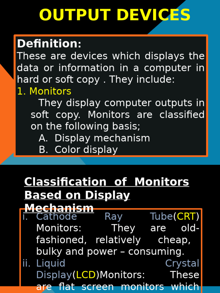 Computer Output Device | PDF | Printer (Computing) | Computer Monitor