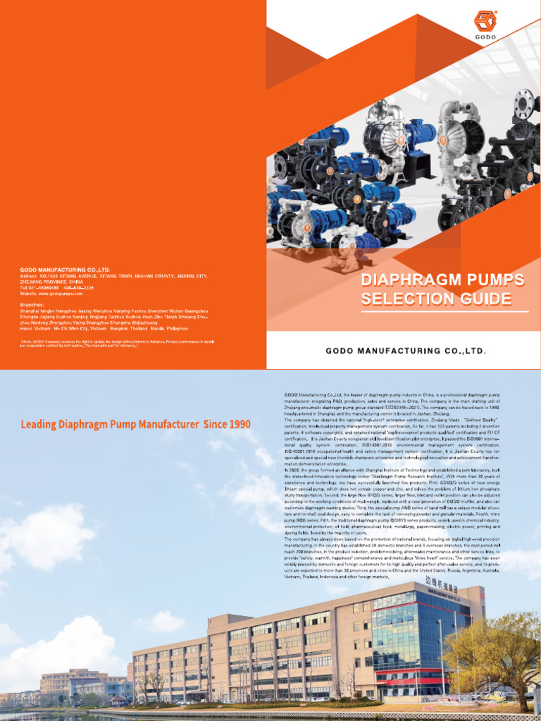 02 GODO Pneumatic Diaphragm Pump Catalog | PDF