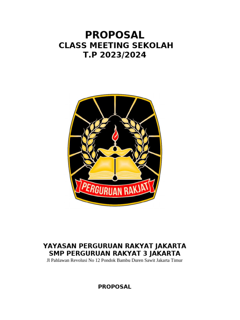 Proposal Classmeet | PDF | Karier & Perkembangan