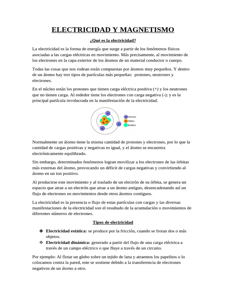 TP. Electricidad y Magnetismo | PDF | Electricidad | Imán