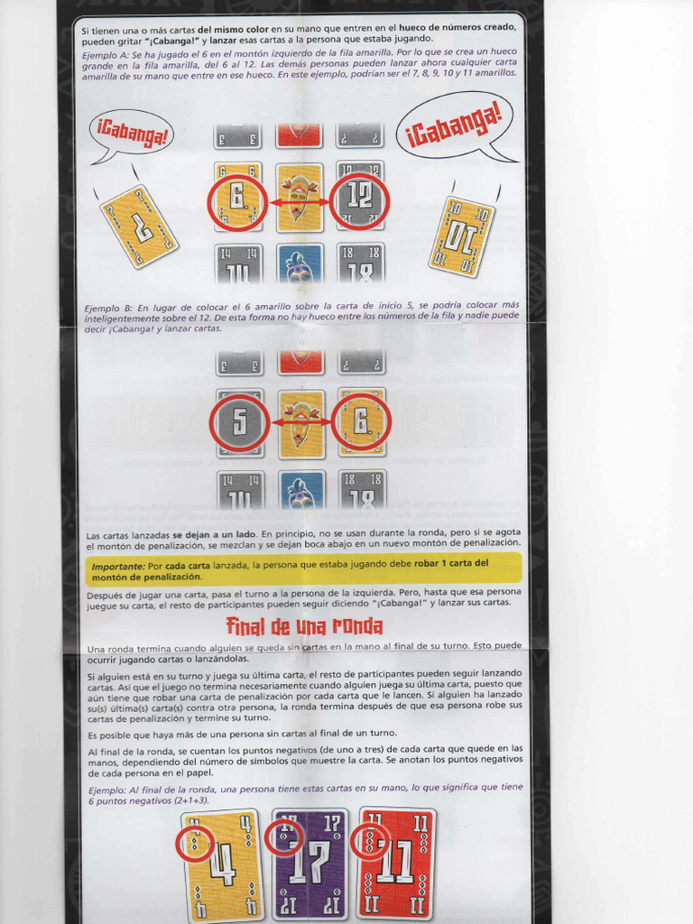 Reglas Cabanga 2xc 2c color | PDF