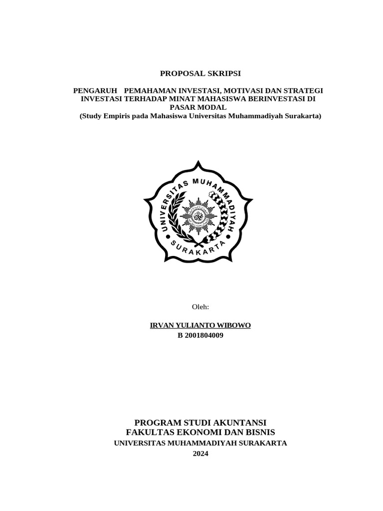 Proposal Skripsi Irvan | PDF | Karier & Perkembangan | Bisnis