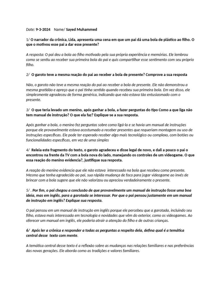 Exercício A Bola. Sayed Muhammed | PDF