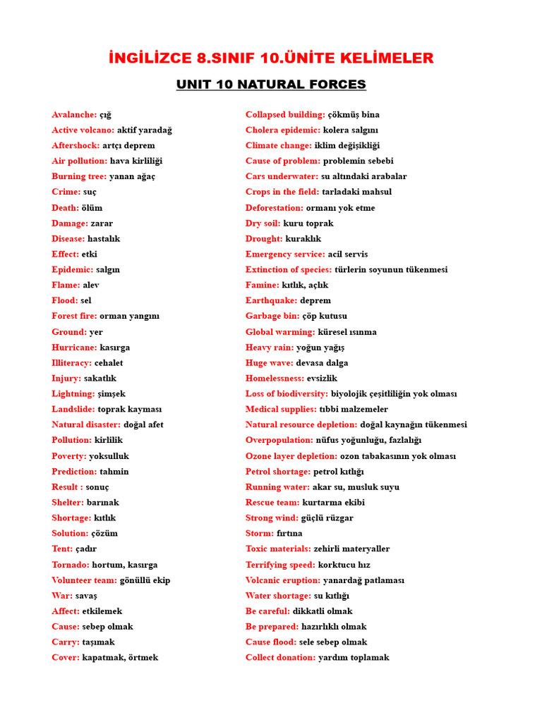 Unit 10 Natural Forces | PDF