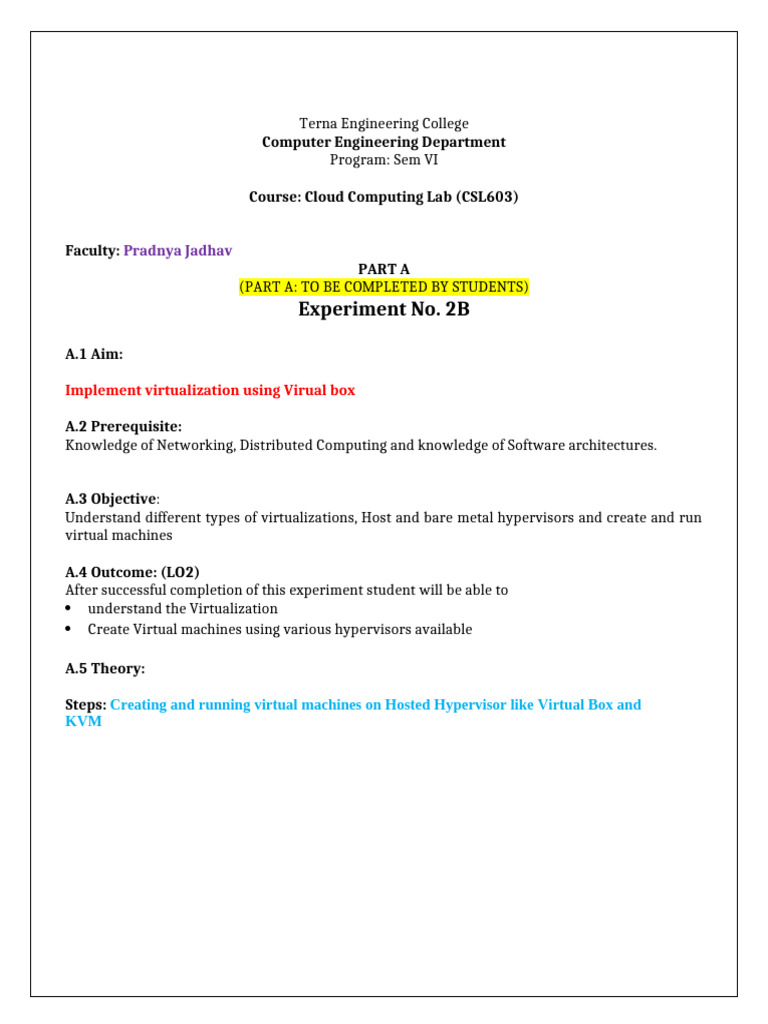 C-27 - CCL Experiment No 2B - Virtual Box | PDF | Virtualization ...