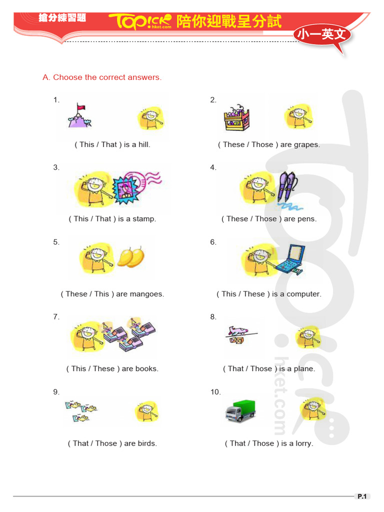 P1 English Grammar Exercises PDF | PDF