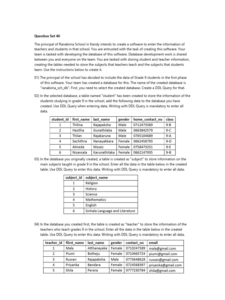 Question Set 46 | PDF | Databases | Information Technology