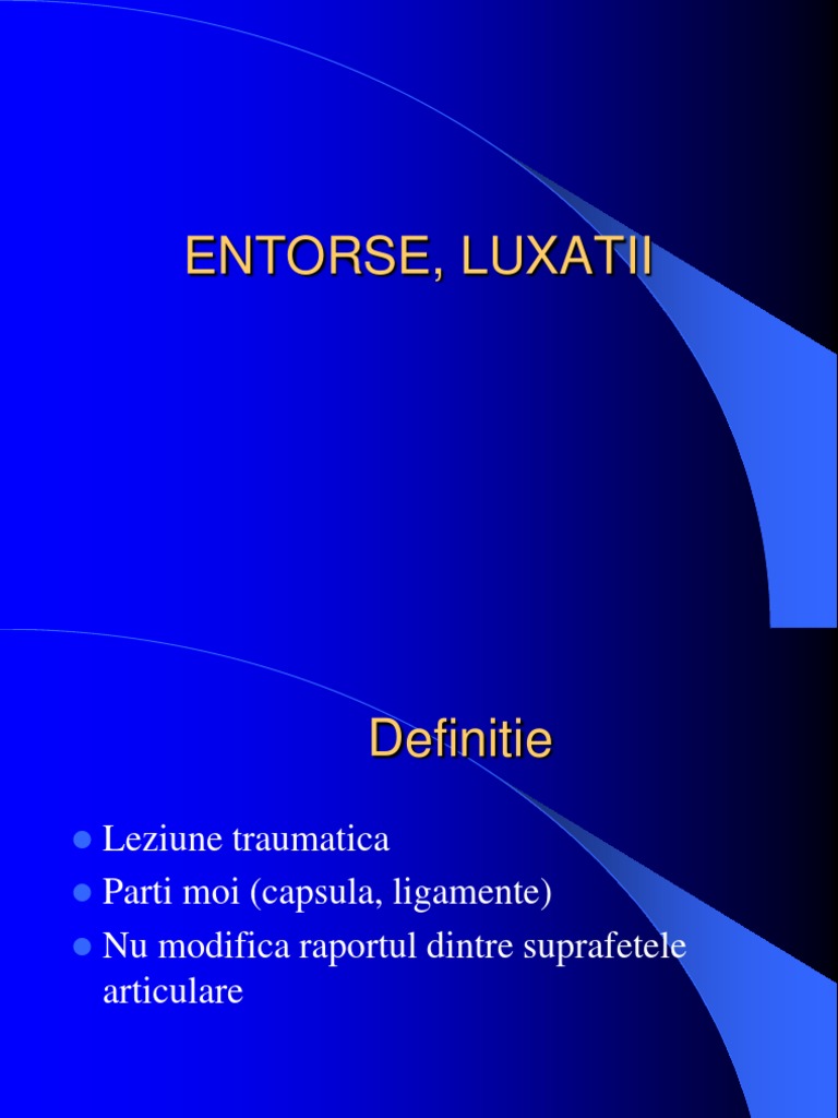 Entorse, Luxatii | PDF