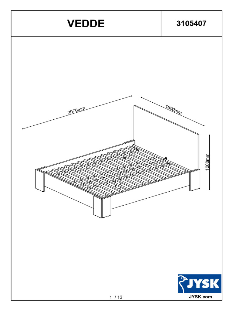 JYSK Vedde (160x200) Bed Frame | PDF
