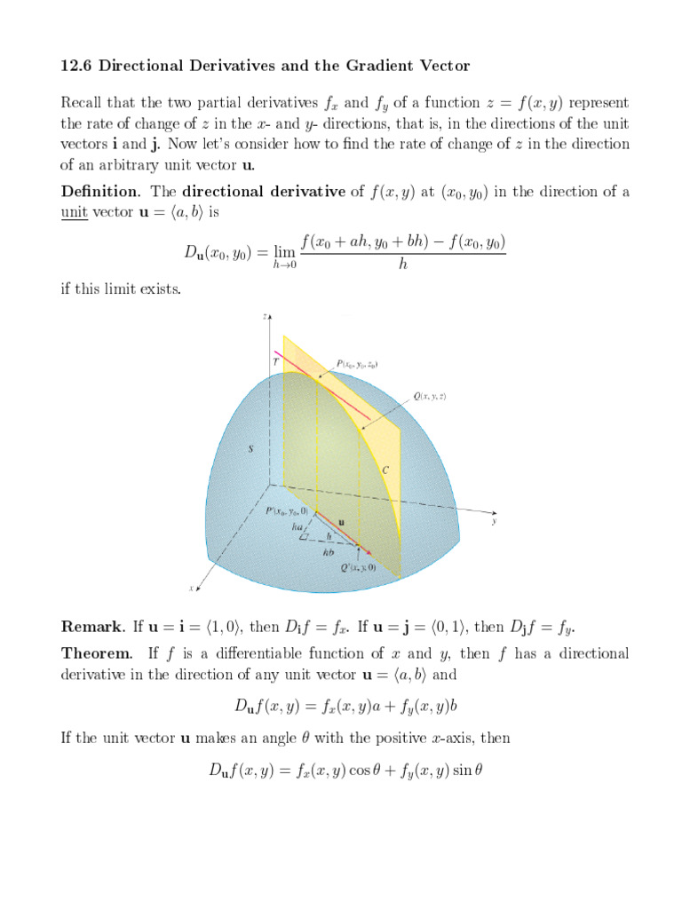 Directional Derivatives and Gradients | PDF | Mathematical Physics ...