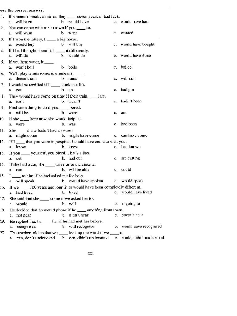 Conditionals - Multiple Choice | PDF