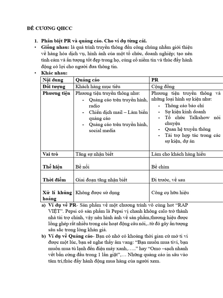 Ôn Thi QHCC (1) | PDF