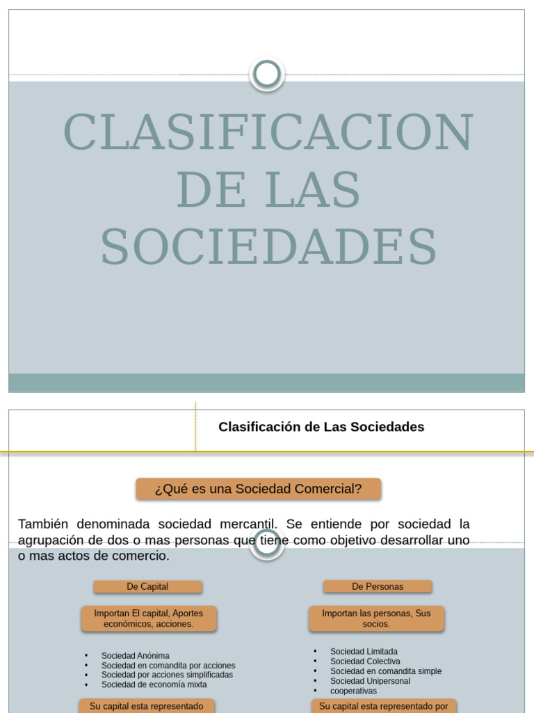 Clasificacion de Las Sociedades | PDF | Sociedad de responsabilidad limitada | Business
