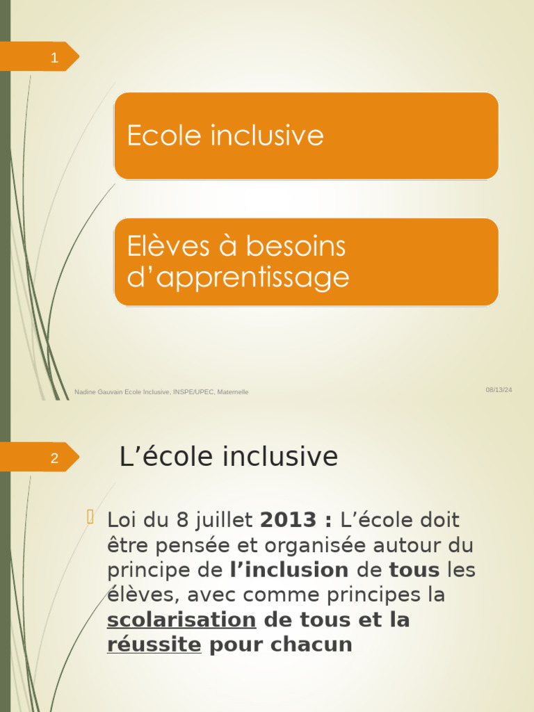 Mater Livry 3h 3.1 Master 1 LEcole Inclusive et les élèves à Besoins ...