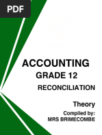 Accounting GR 12 Chapter 1 Reconciliation - Worksheet Memo | PDF ...