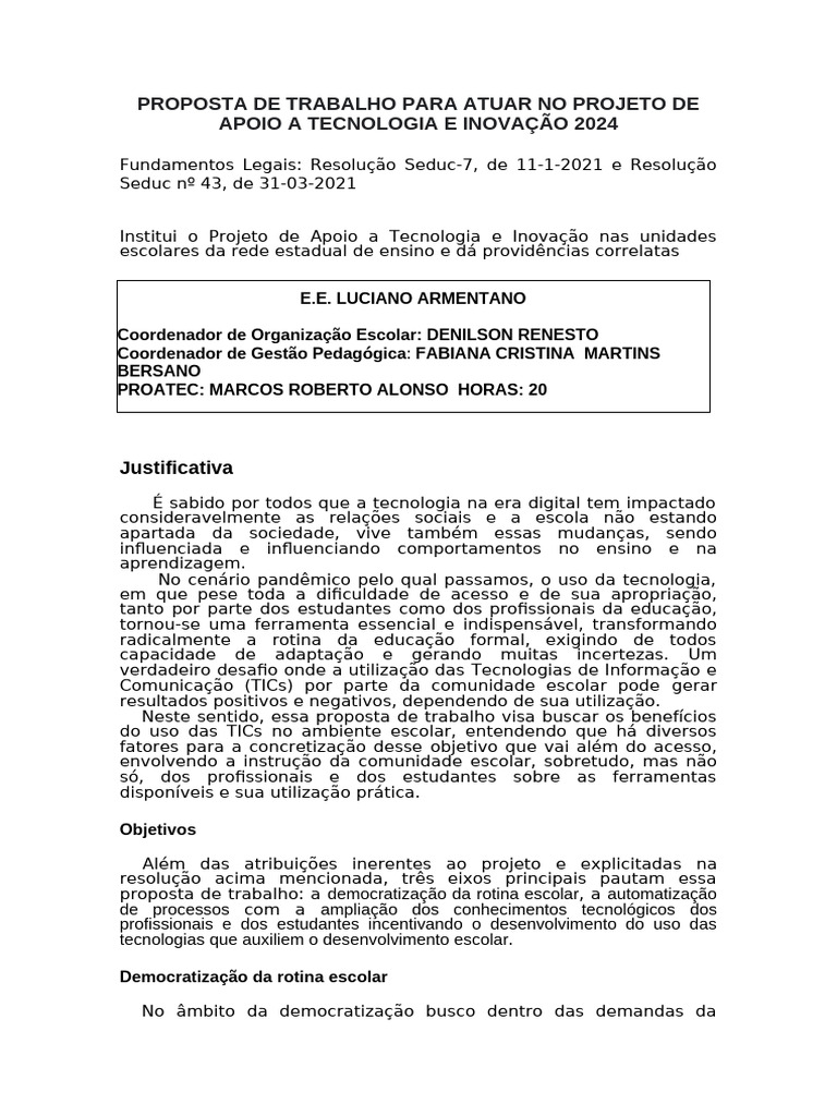 PLANO DE AÇÃO - PROATEC 2024 (1) | PDF | Tecnologia da Informação e ... PLANO DE AÇÃO - PROATEC 2024 (1) | PDF | Tecnologia da Informação e ...