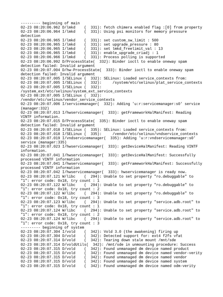 Logcat CSC Compare Log | PDF | Data Management | Operating System Technology