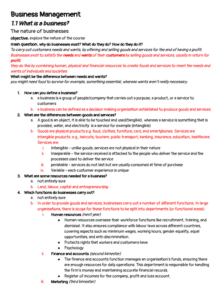 Business Management Class Notes IBDP | PDF | Marketing | Franchising