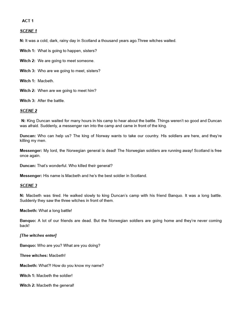 2024 MACBETH - Final Script | PDF | Macbeth