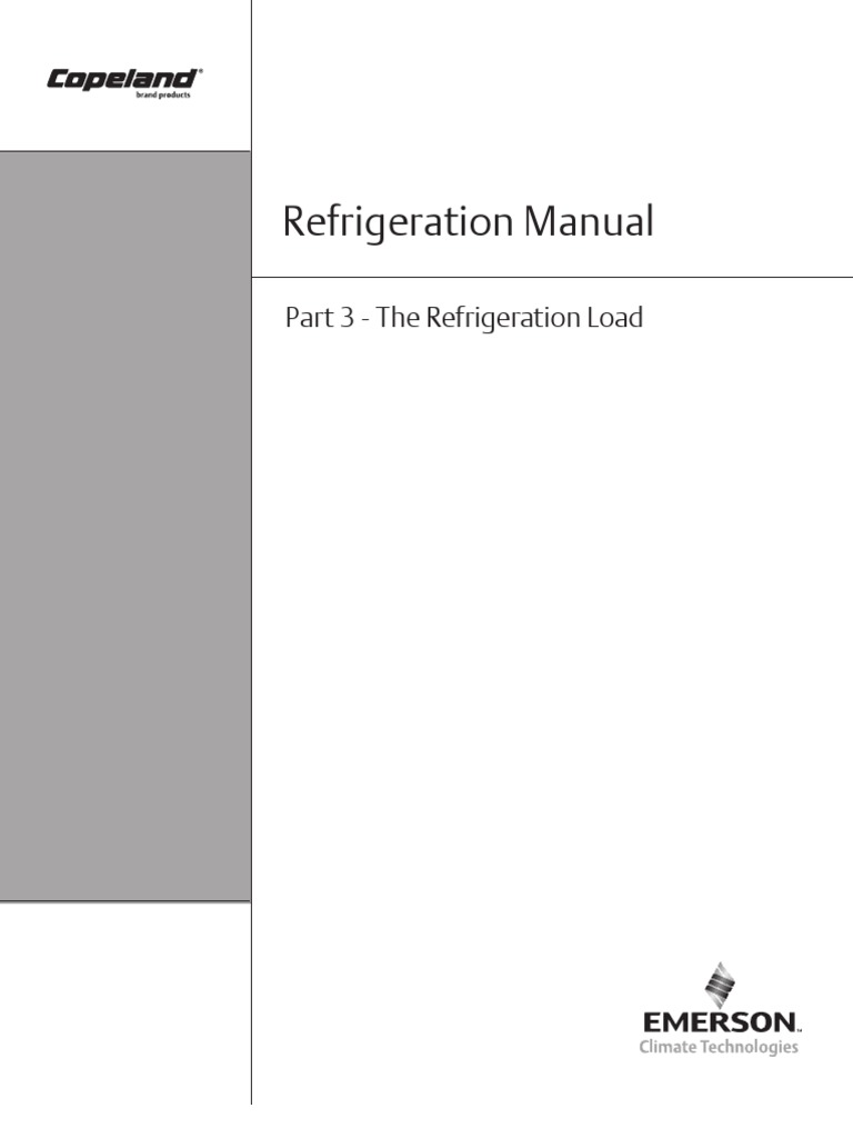 Copeland Refrigeration Manual - Part 3 - The Refrigeration Load | PDF ...