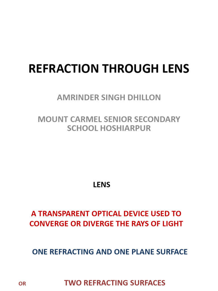 Refraction Through Lens | PDF | Lenses | Imaging