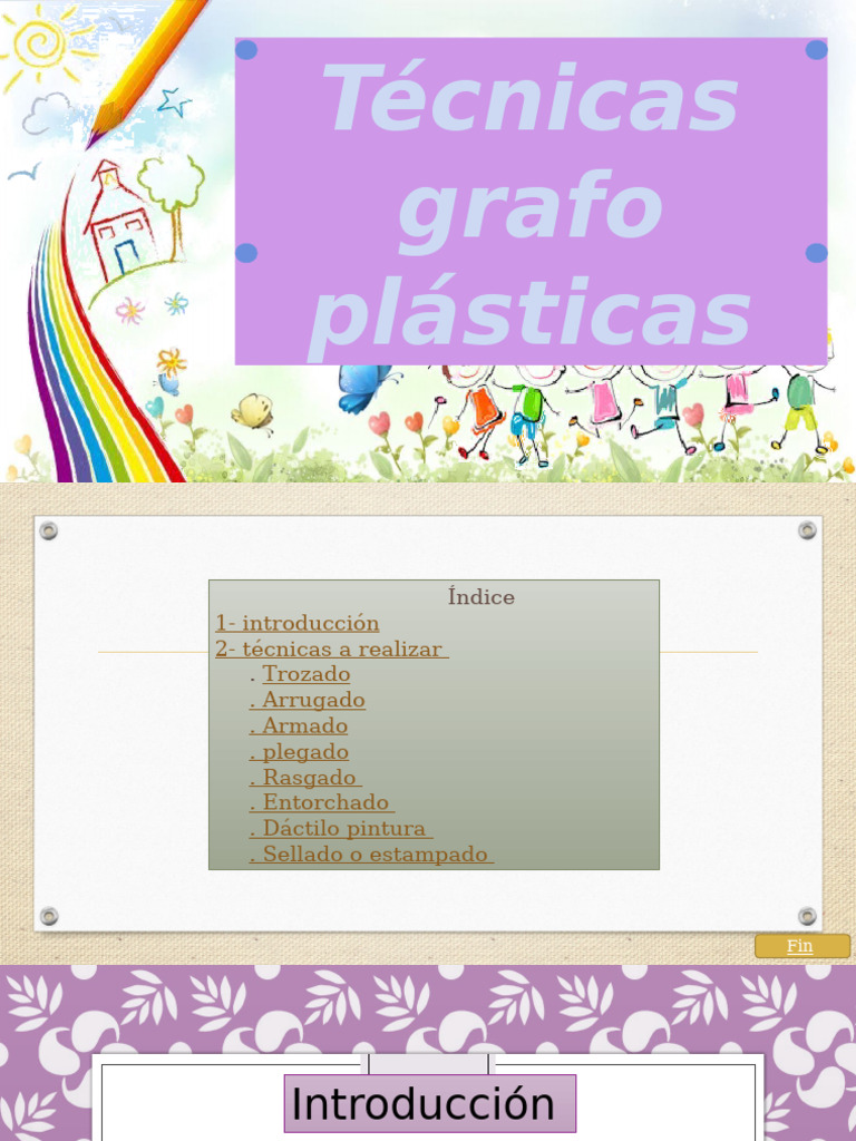 30 Técnicas Grafoplásticas para Niños | PDF | Papel | Cognición