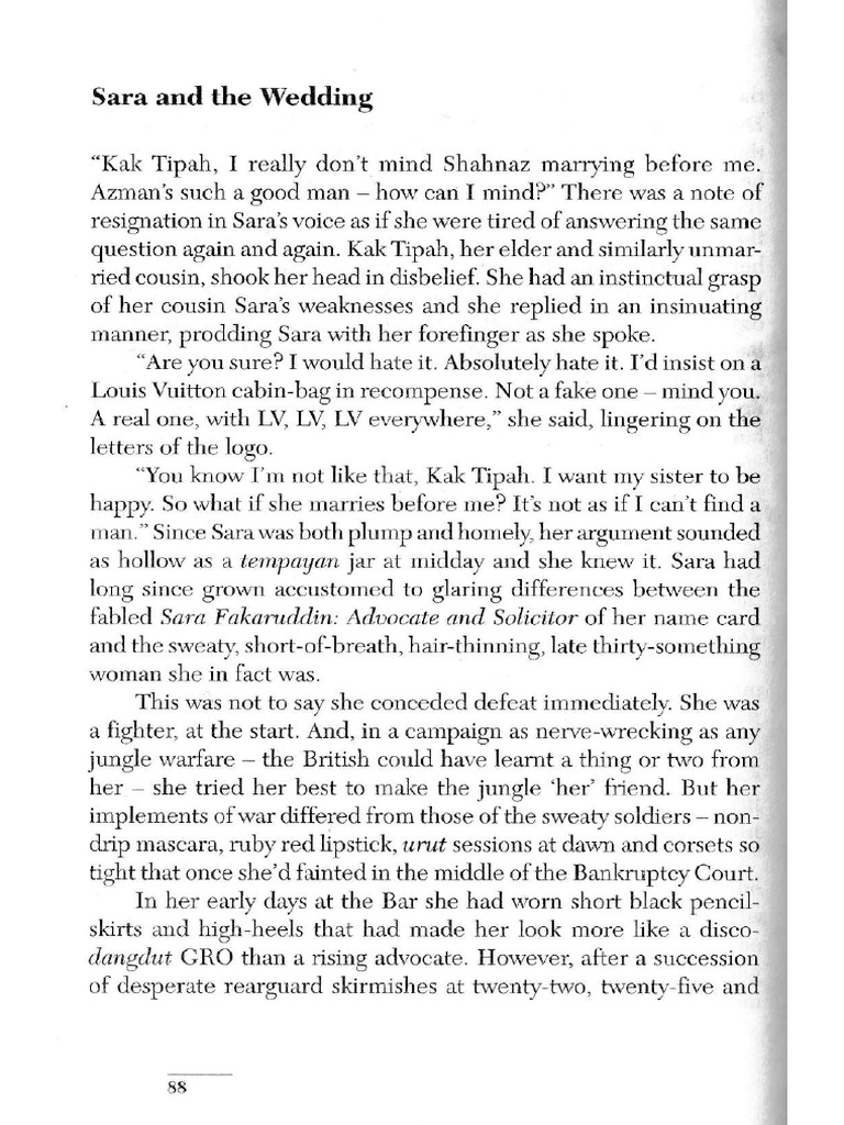 Sara and The Wedding (By Karim Raslan) | PDF