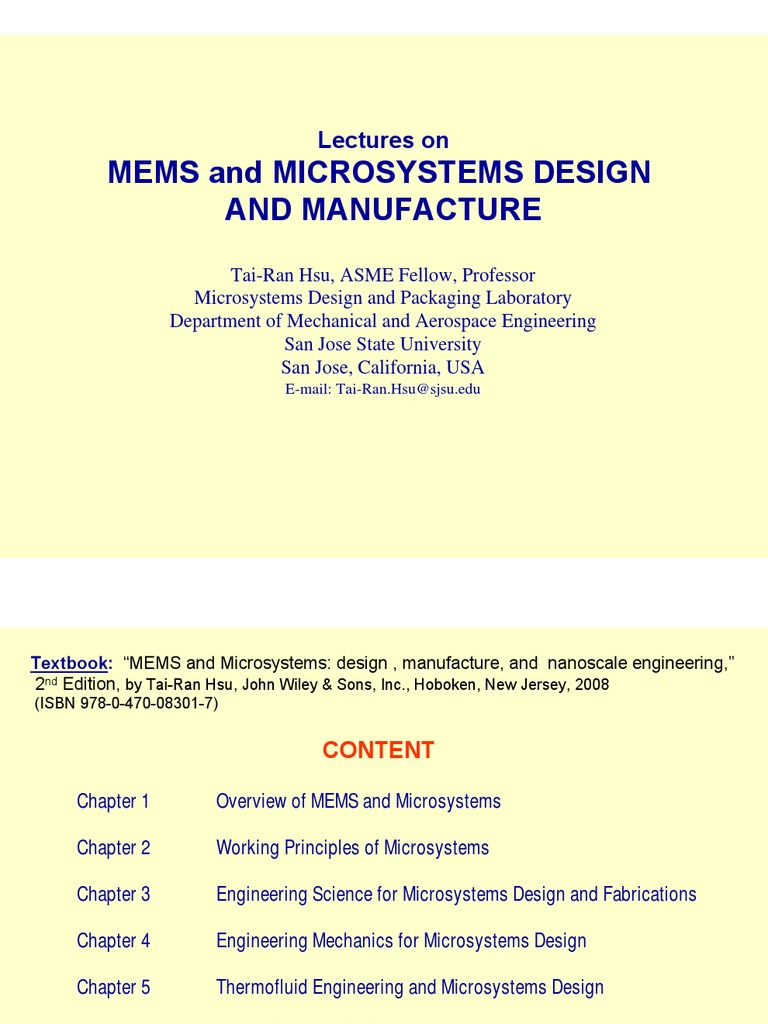 MEMS and Microsystems Design Overview | PDF