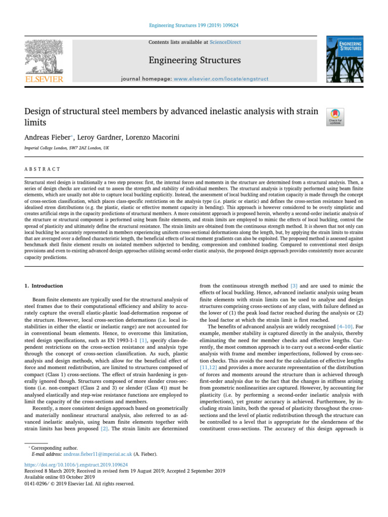 3 - Design of Structural Steel Members by Advanced Inelastic Analysis ...