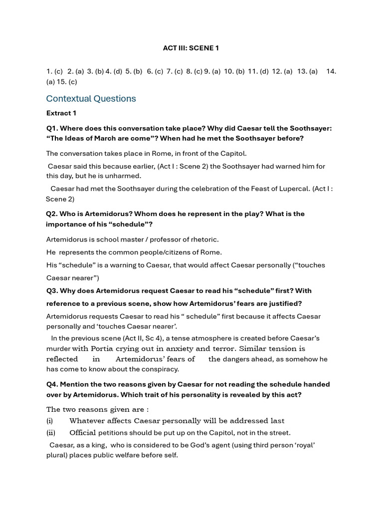 Act III - Scene 1 | PDF | Mark Antony | Julius Caesar