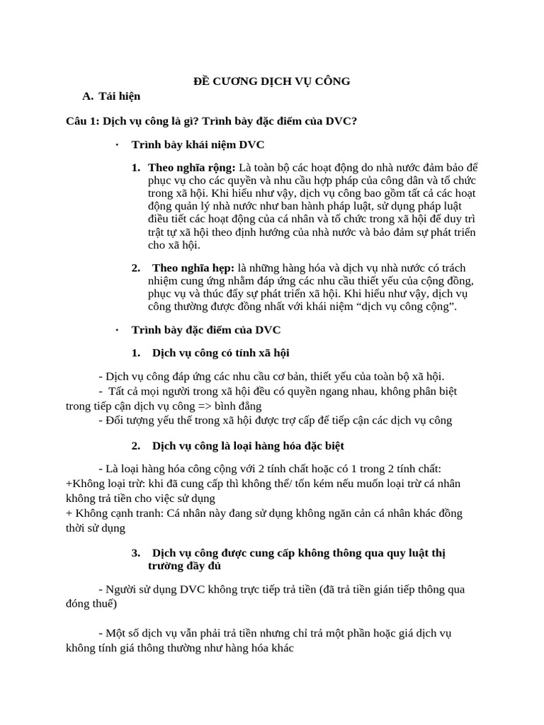 Đề cương DVC | PDF