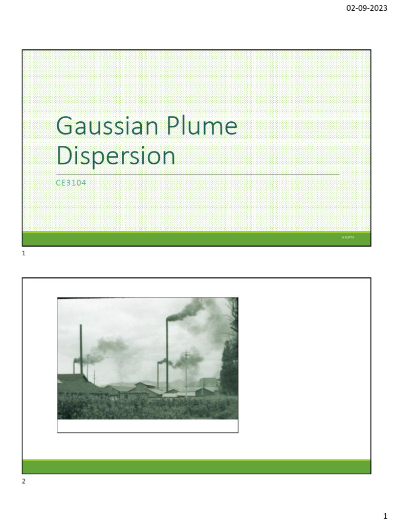 4.gaussian Plume Dispersion | PDF | Atmosphere Of Earth | Meteorology