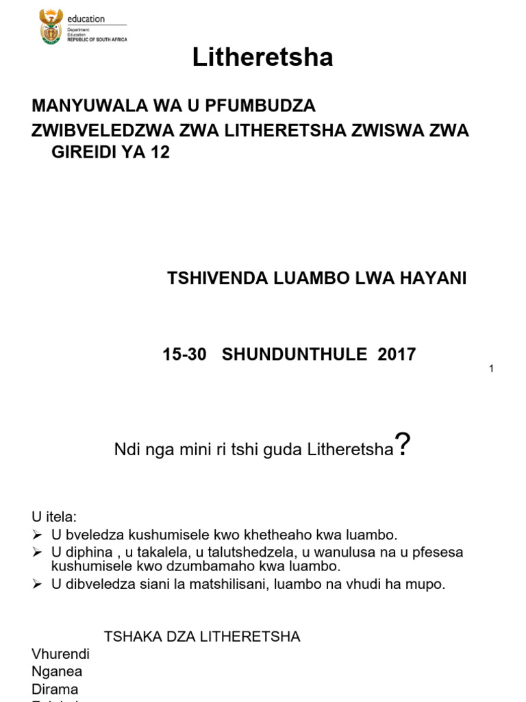 Litheretsha: Vhurendi na Nganea | PDF | Foreign Language Studies