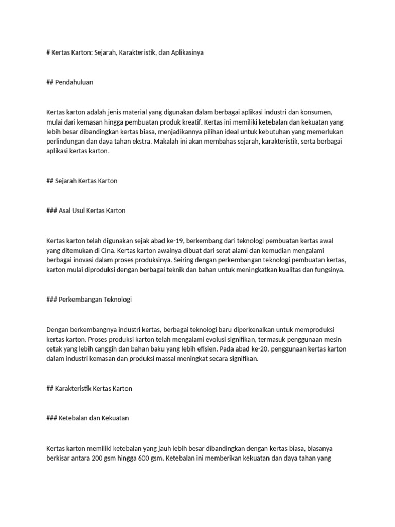 Kertas Karton | PDF