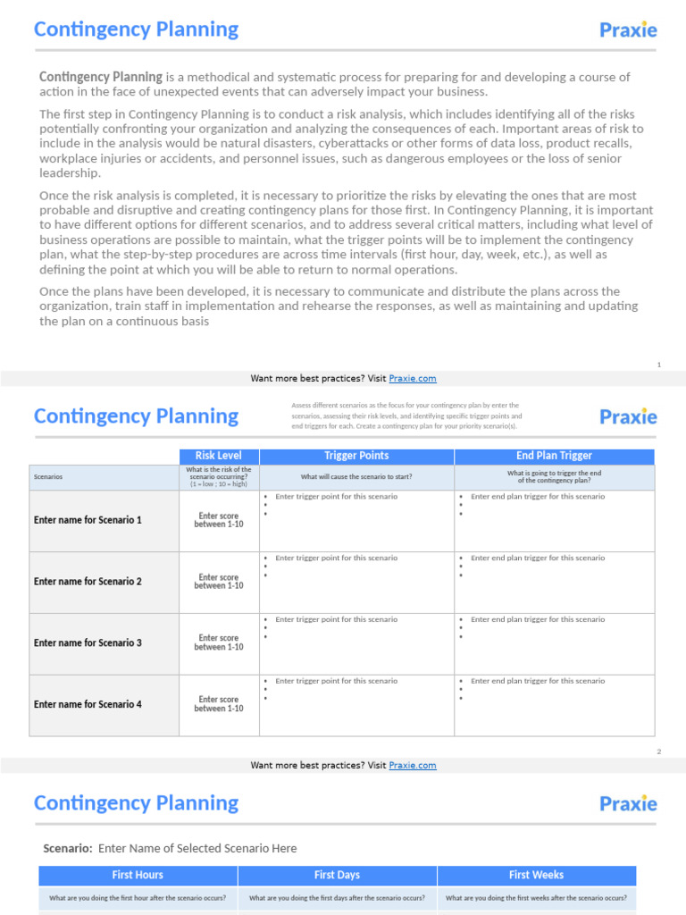 Contingency Planning Template | PDF | Risk | Risk Management
