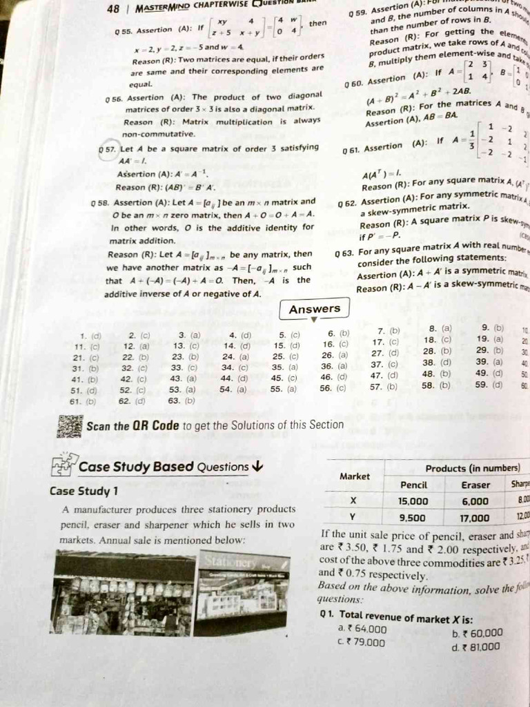 Case Study From Matrices | PDF | Matrix (Mathematics) | Algebra