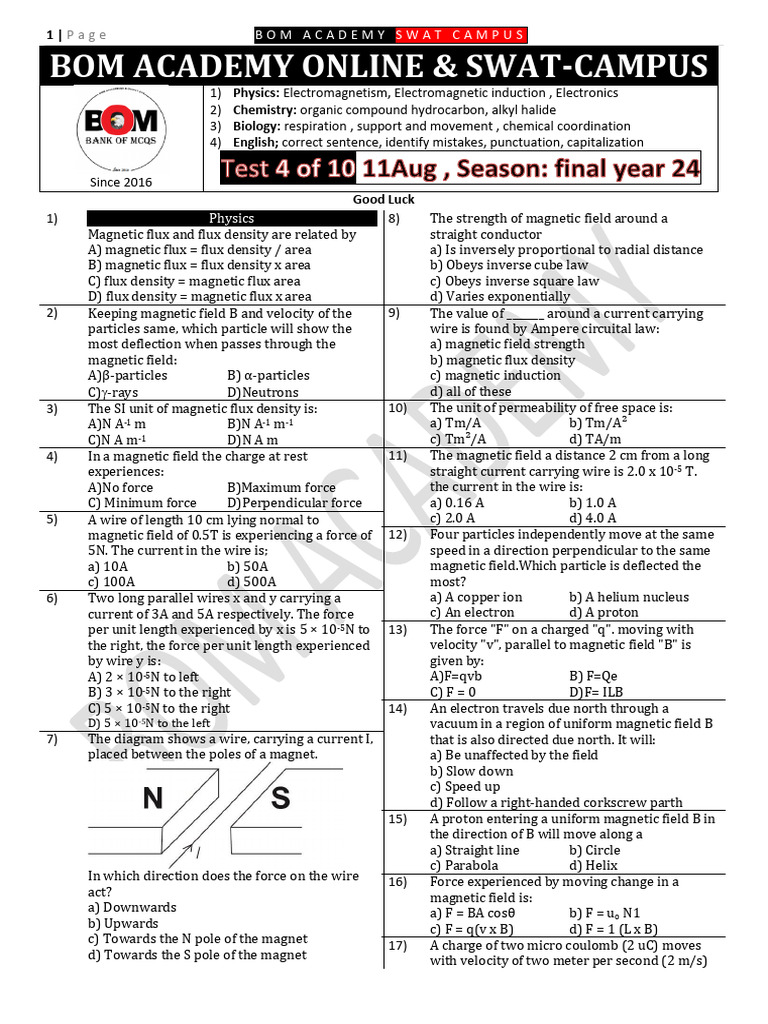 Bom Academy Test Plus Explanation 11 August 2024 Sunday Test | PDF ...