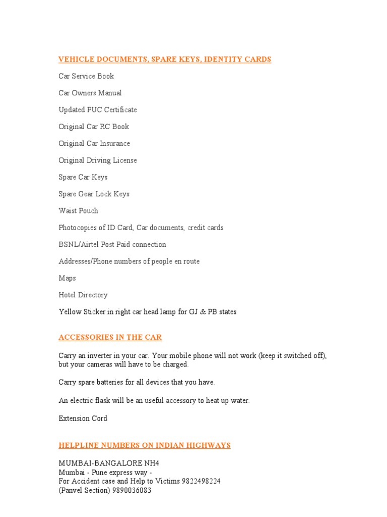 Vehicle Documents, Spare Keys, Identity Cards | PDF | Wheeled Vehicles ...