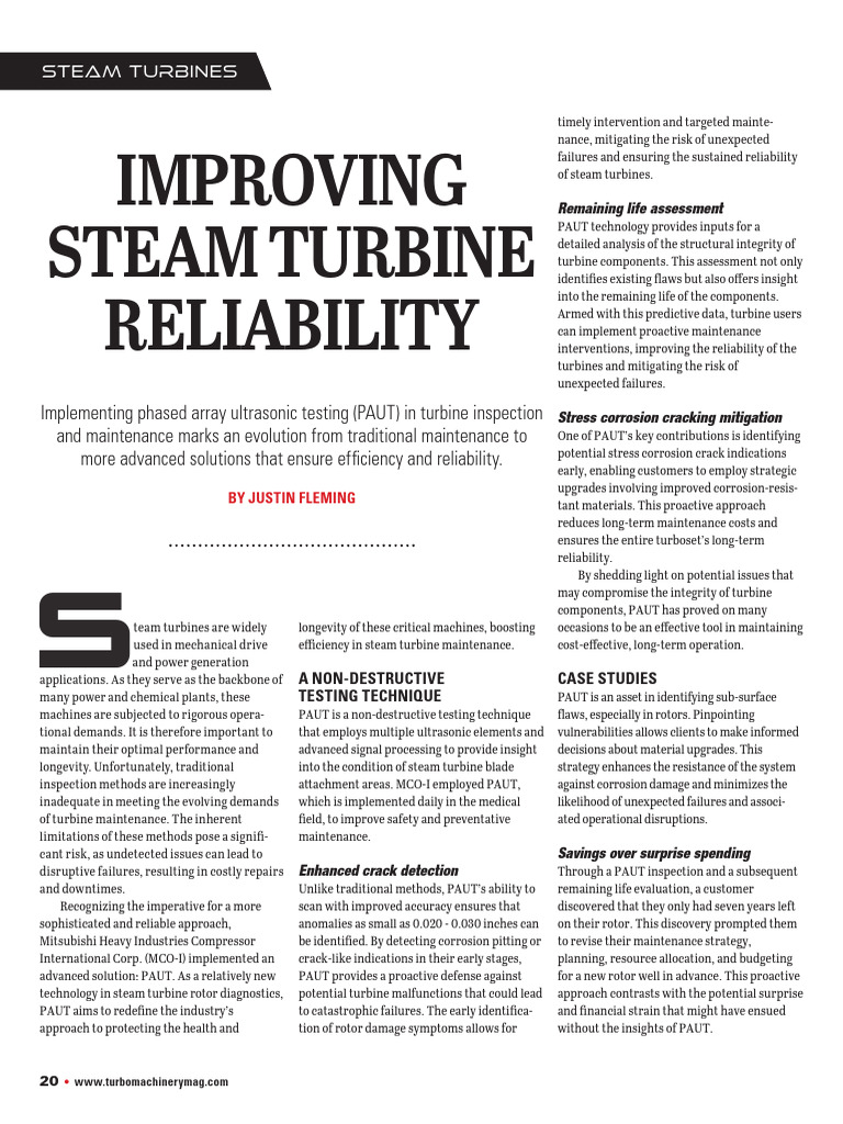 2024 JulyAug Final PDF - 20 | PDF | Reliability Engineering | Turbine