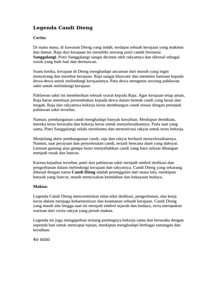 Legenda Candi Dieng | PDF