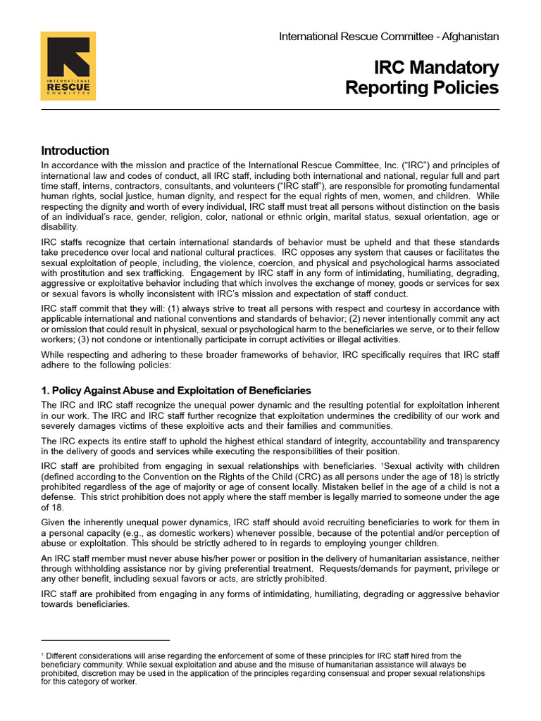 6-1 Mandatory Reporting Policies | PDF | Sexual Harassment | Harassment