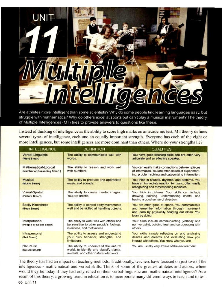 ComStra3 - Unit 11 - Multiple Intelligences - Full | PDF